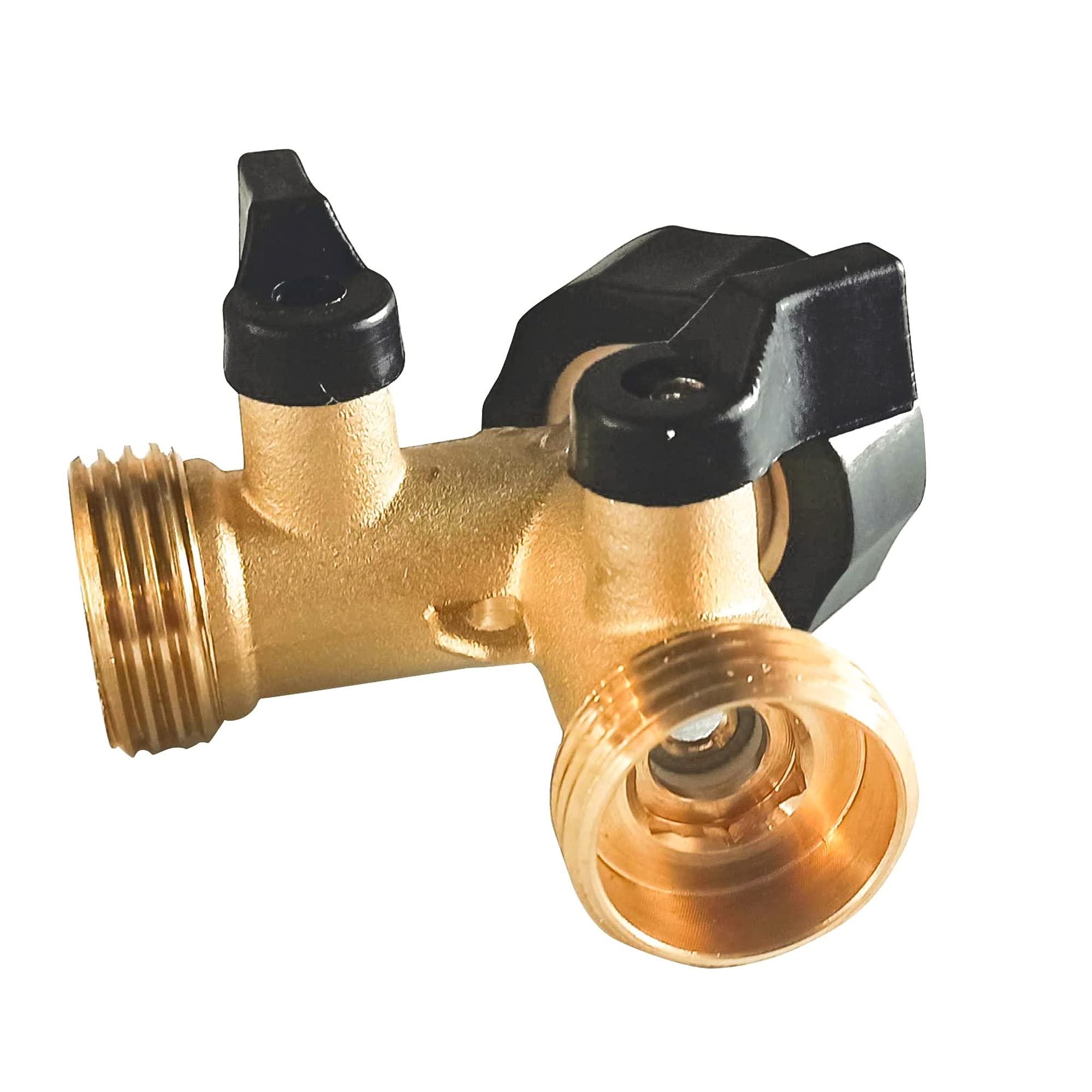 Snapklik.com : Brass Garden Hose Splitter 2 Way Heavy Duty, Brass Hose ...