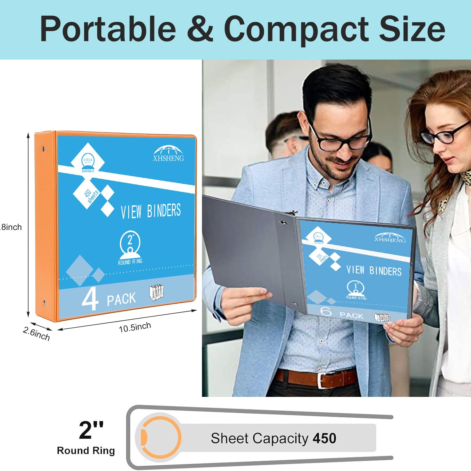 Snapklik.com : 2 Inch 3 Ring Binders,Multicolor Customizable Round Ring ...