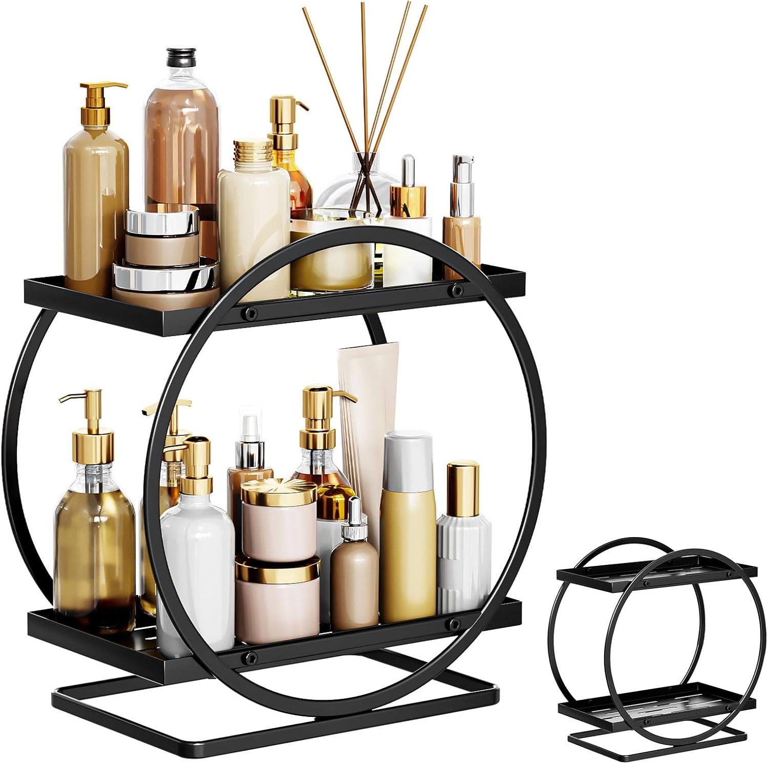 Amazon.com: LIJINGCHEN Makeup Organizers and Storage, 2 Tier Metal ...