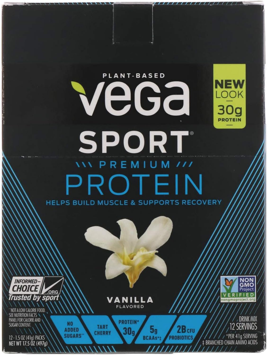 Amazon.com: Vega Sport Premium Vegan Protein Powder, Vanilla - 30g ...