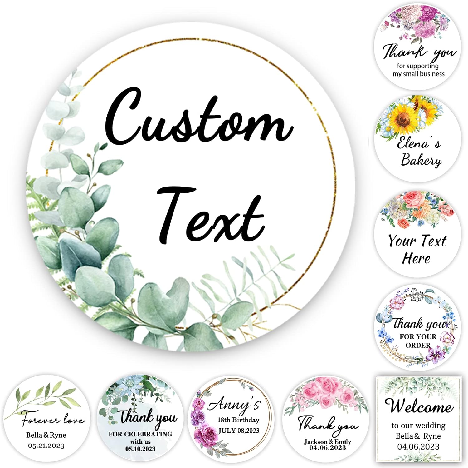 Amazon.com: 100 Pack Custom Stickers Labels Personalized for Business ...
