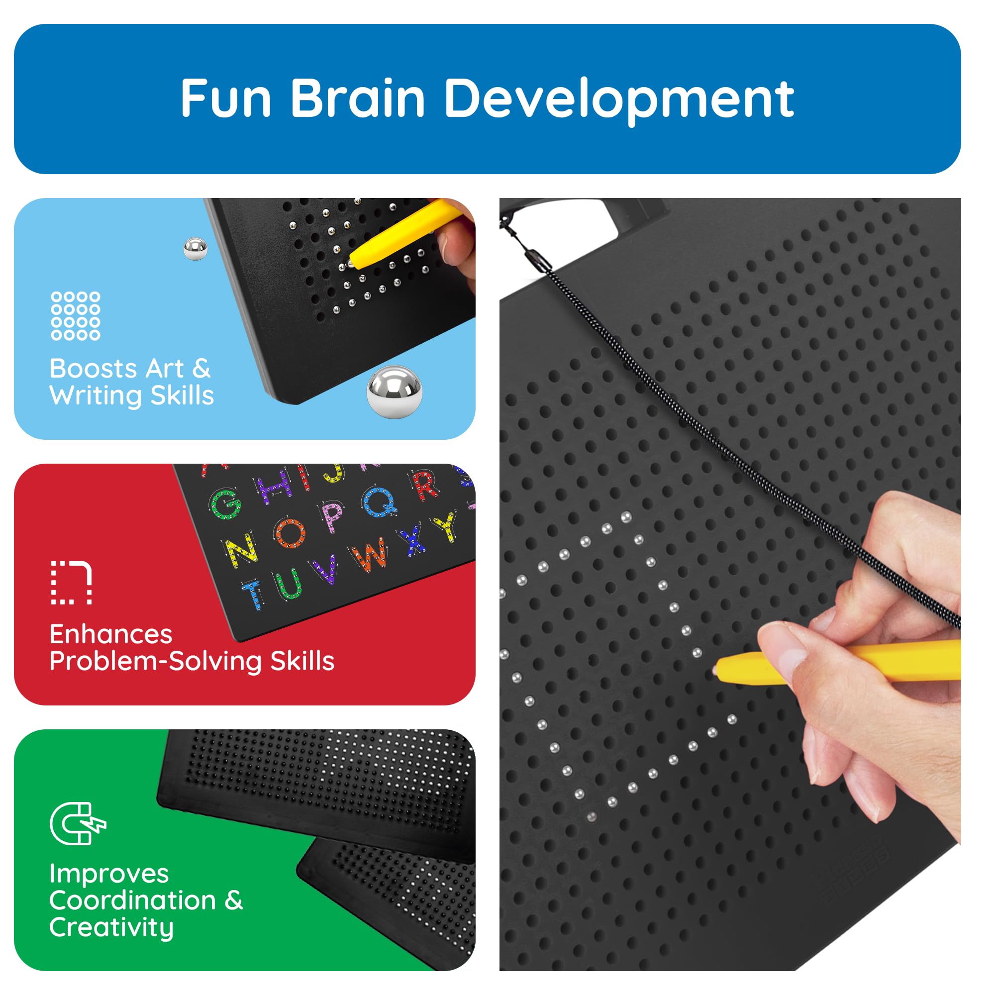 Snapklik.com : PicassoTiles 2-in-1 Magnetic Drawing Board Toy 12x10 ...