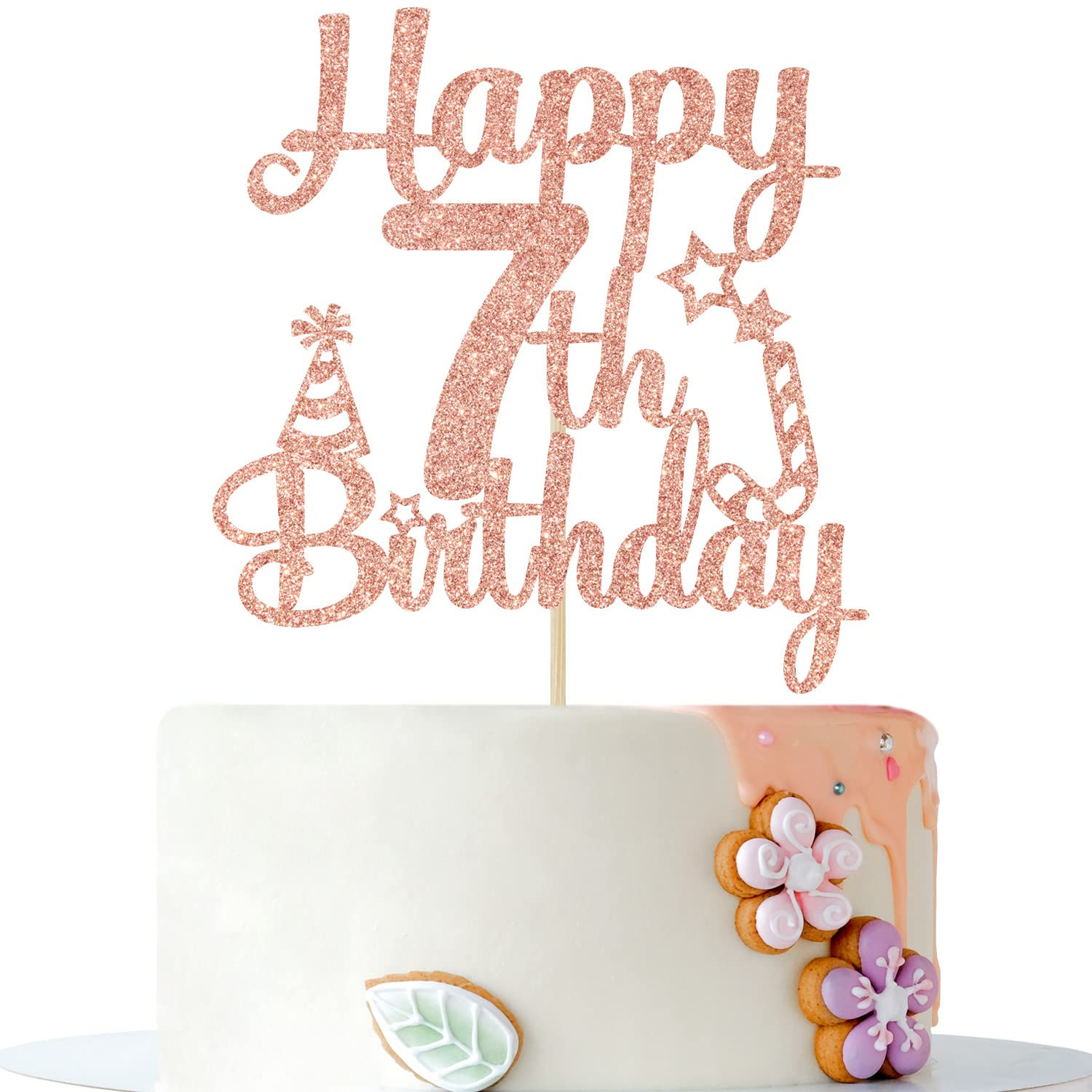 Buy Happy 7th Birthday Cake Topper, 7th Birthday Party Cake Decor, 7 ...