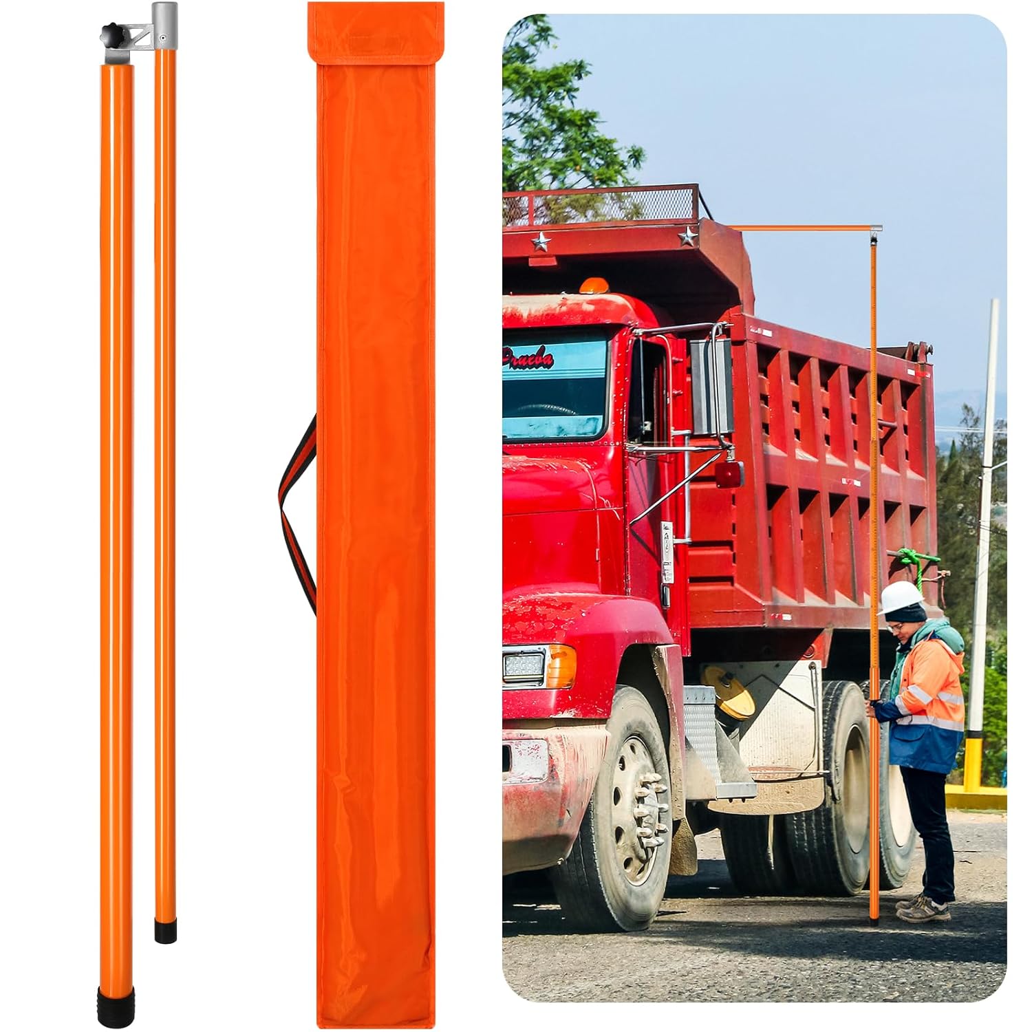 Umigy 15 Feet Load Height Measuring Stick Sturdy Fiberglass Height ...