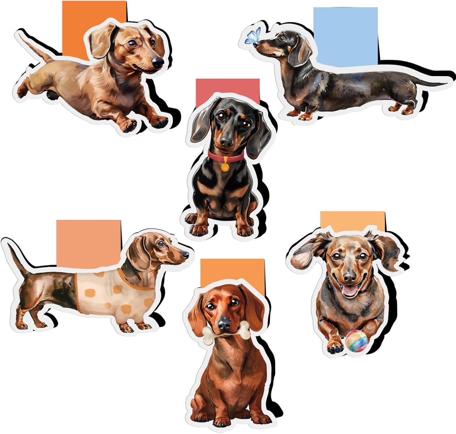 BETESSIN Magnetische Lesezeichen Kinder - 6er Set Dackel Lesezeichen ...
