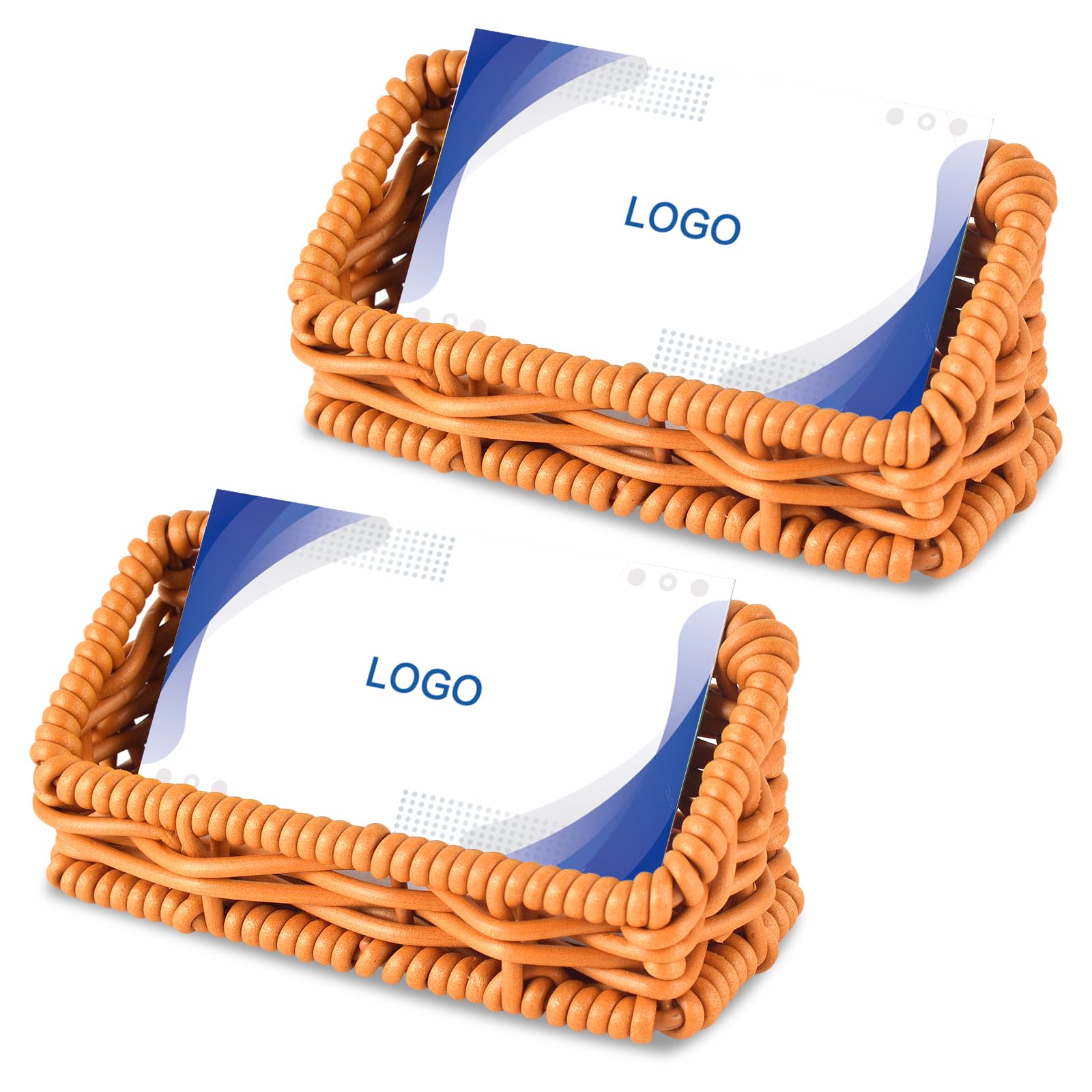 Amazon.com : SMAODSGN 2 Pieces Rattan Basket for Cards Desk Business ...