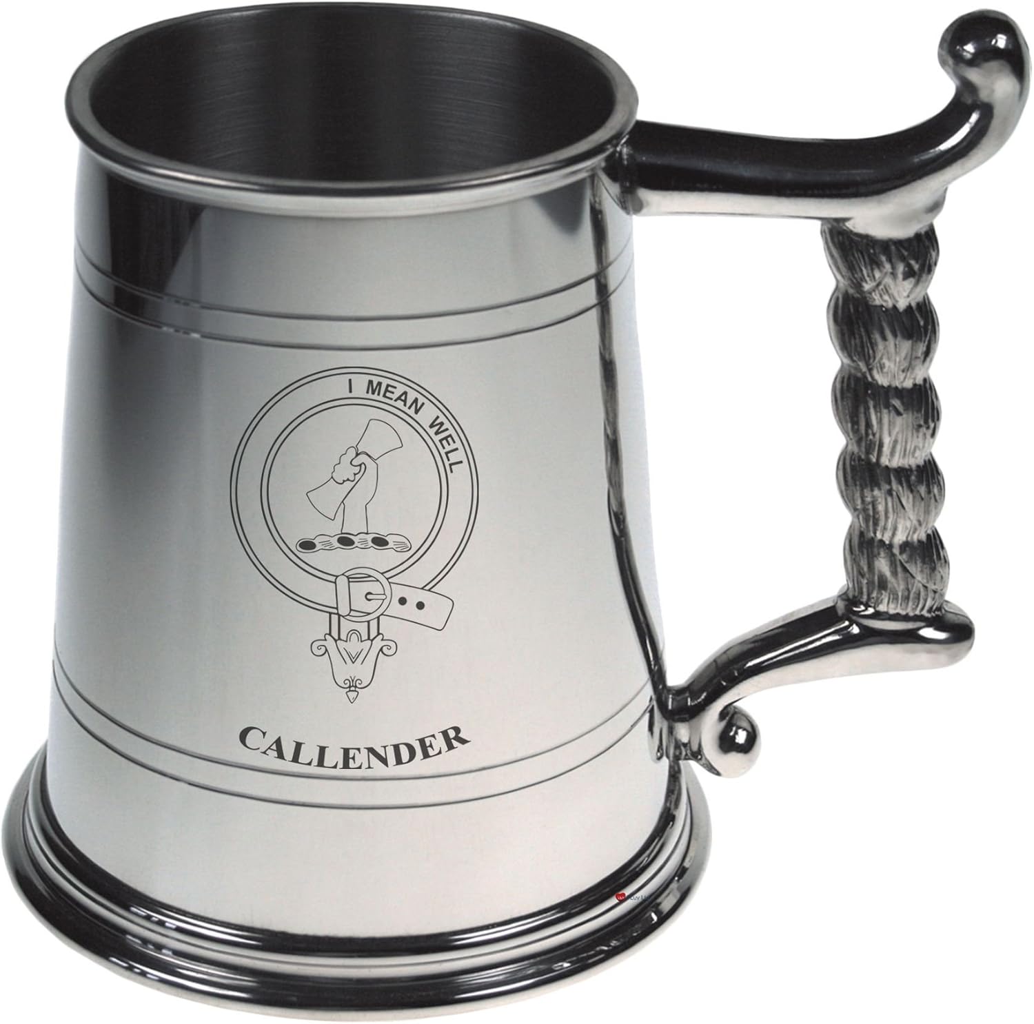 Amazon | Callender Crest Tankard with Rope Handle in Polished Pewter 1 ...