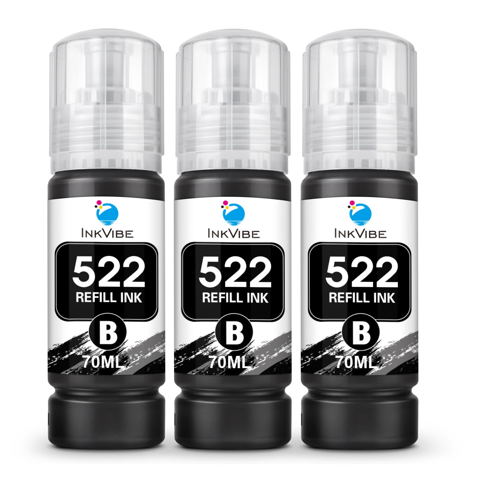 Amazon.com: InkVibe 522 Black Ink Bottle Refill, High Capacity ...