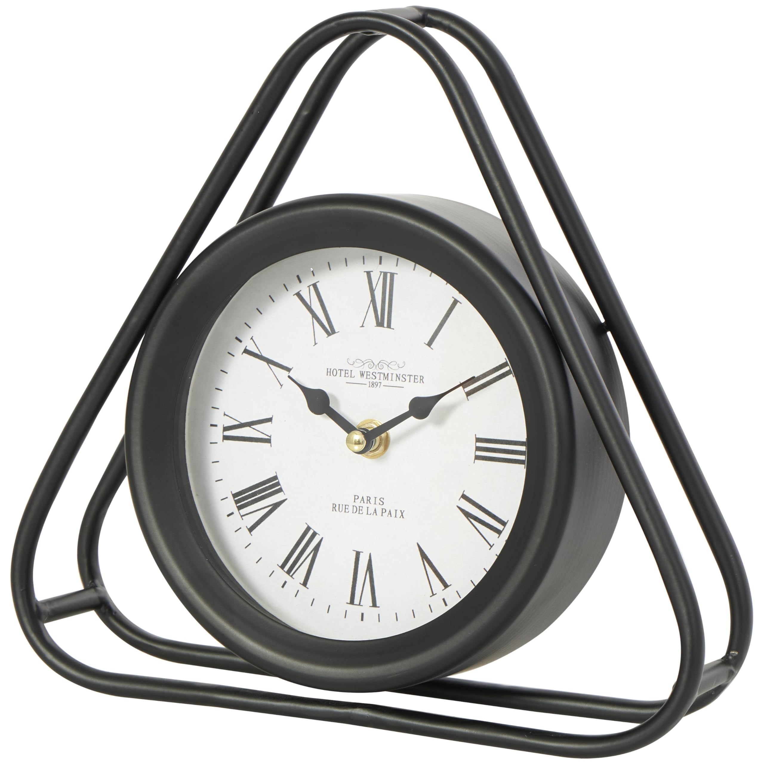 Amazon.com: Deco 79 Metal Geometric Decorative Clock Mantel Clock with ...