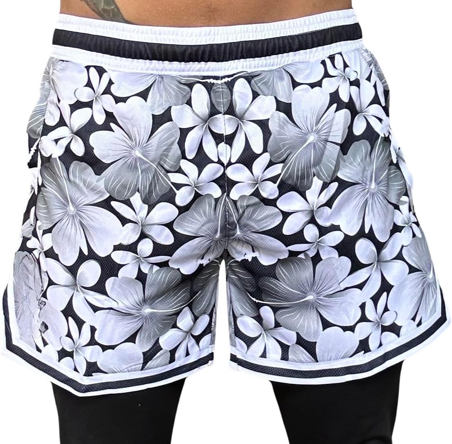 Hacker Mens Colorful Fun Floral Above The Knee, Short Inseam ...