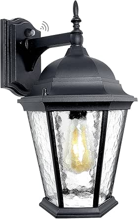 INNOSPARX 16.6''H Dusk to Dawn Outdoor Wall Coach Lights Aluminum Black Outdoor Wall Light ...