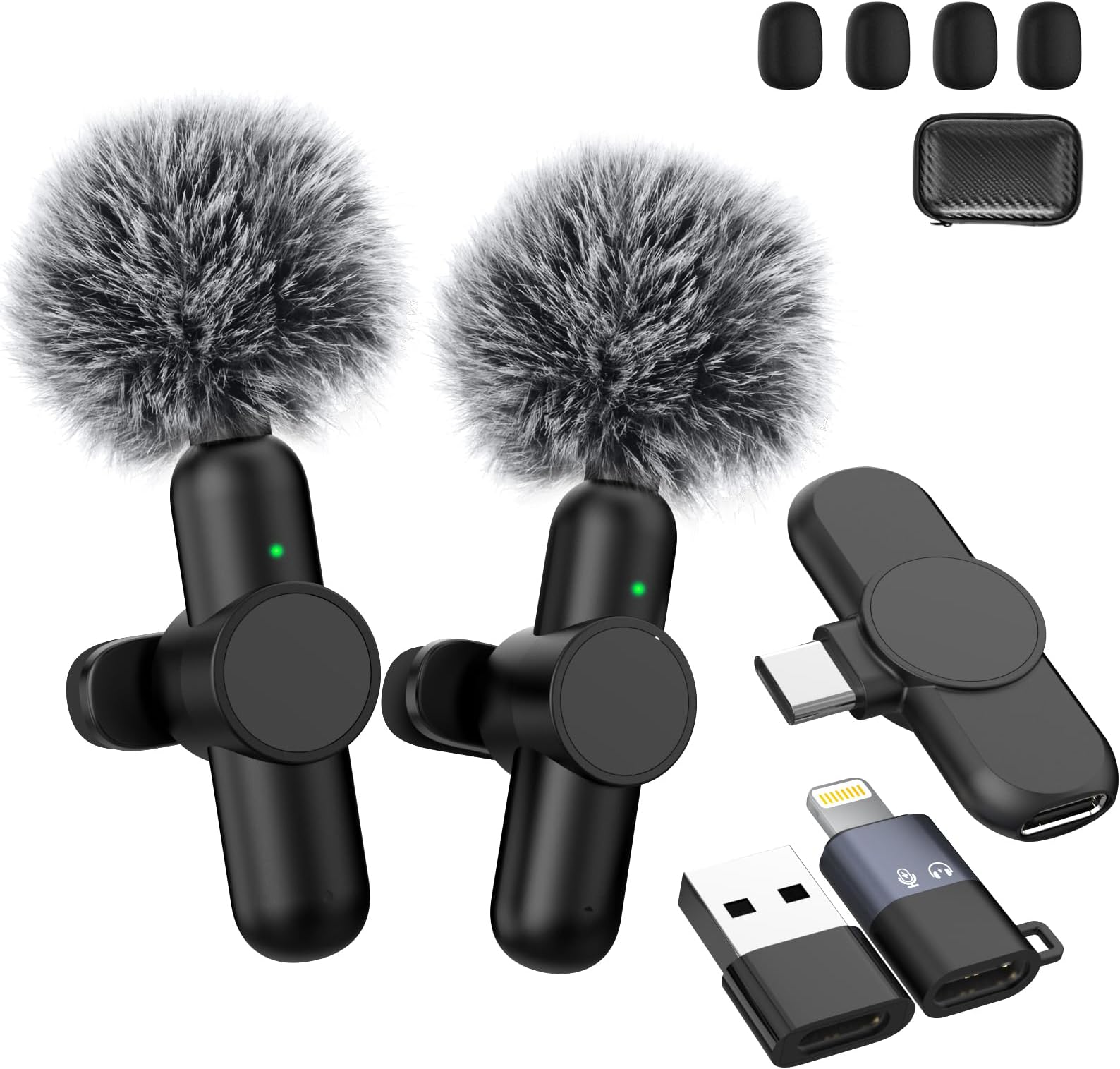 Wireless Lavalier Microphone for iPhone/Android Phones/Laptop, Wireless ...