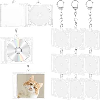 Amazon.com: Framendino, 10 Pack Mini CD Holder Keychain Plastic Blank ...