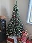 Artificial Christmas Tree, 6ft/180cm Snow Spray Christmas Trees with ...