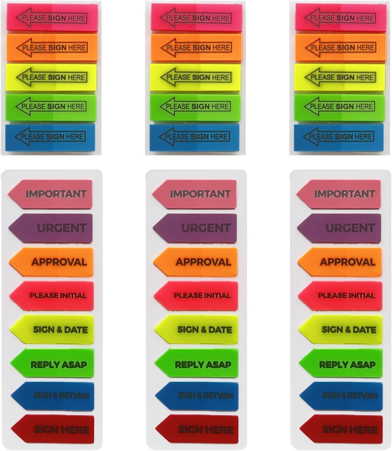 Amazon.com : 6 Pack Sign Here Tabs Sign Here Stickers Sign Date Message ...