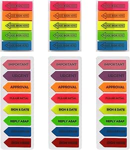 Amazon.com : 6 Pack Sign Here Tabs Sign Here Stickers Sign Date Message ...