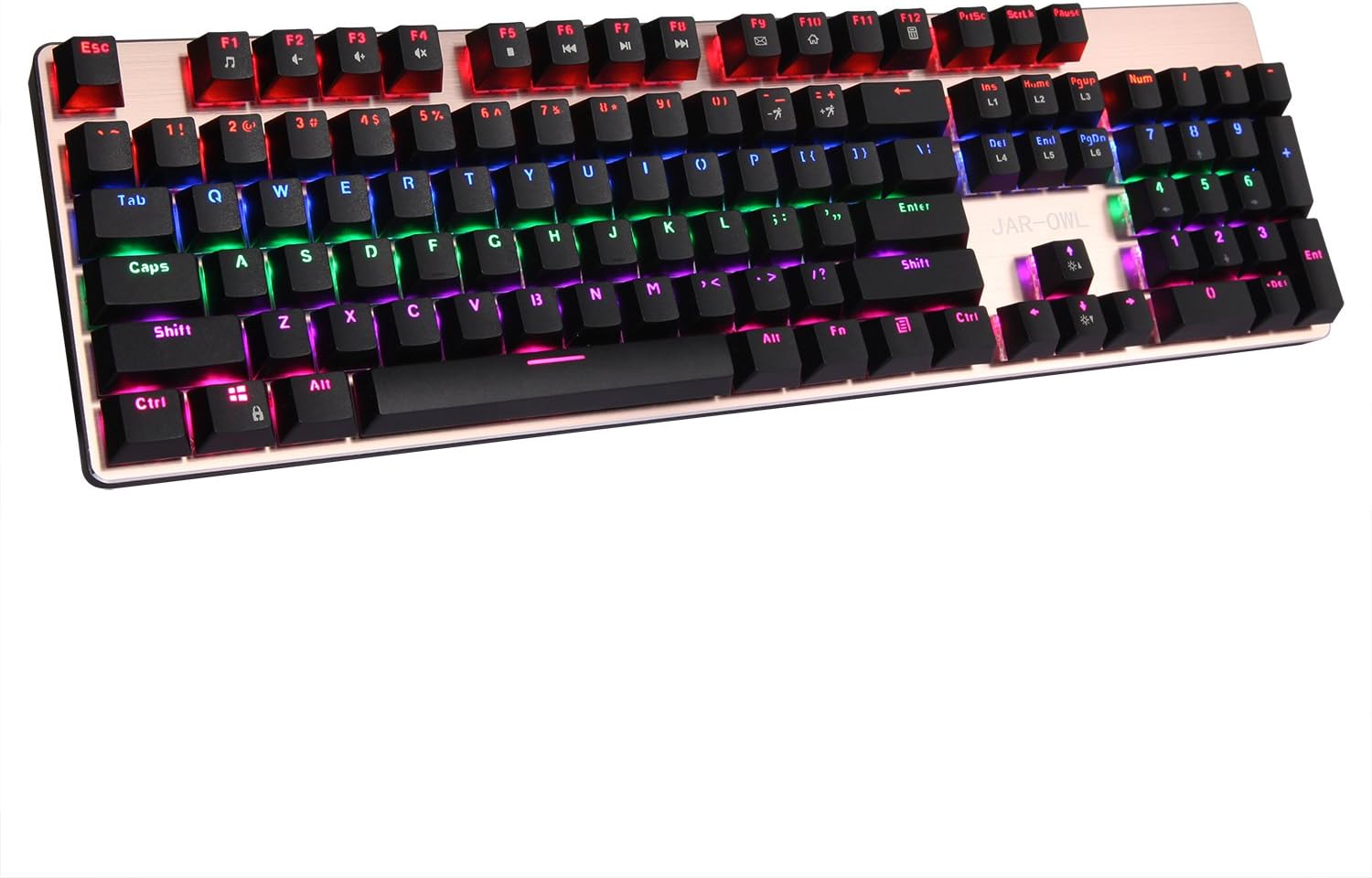 JAR-OWL J1 Anti-ghosting 104Keys Wired Gaming Keyboards LED Backlit ...