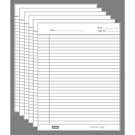 Eclet A4 Size one Side Ruled White Sheet (Pack of 50 Sheets) for ...