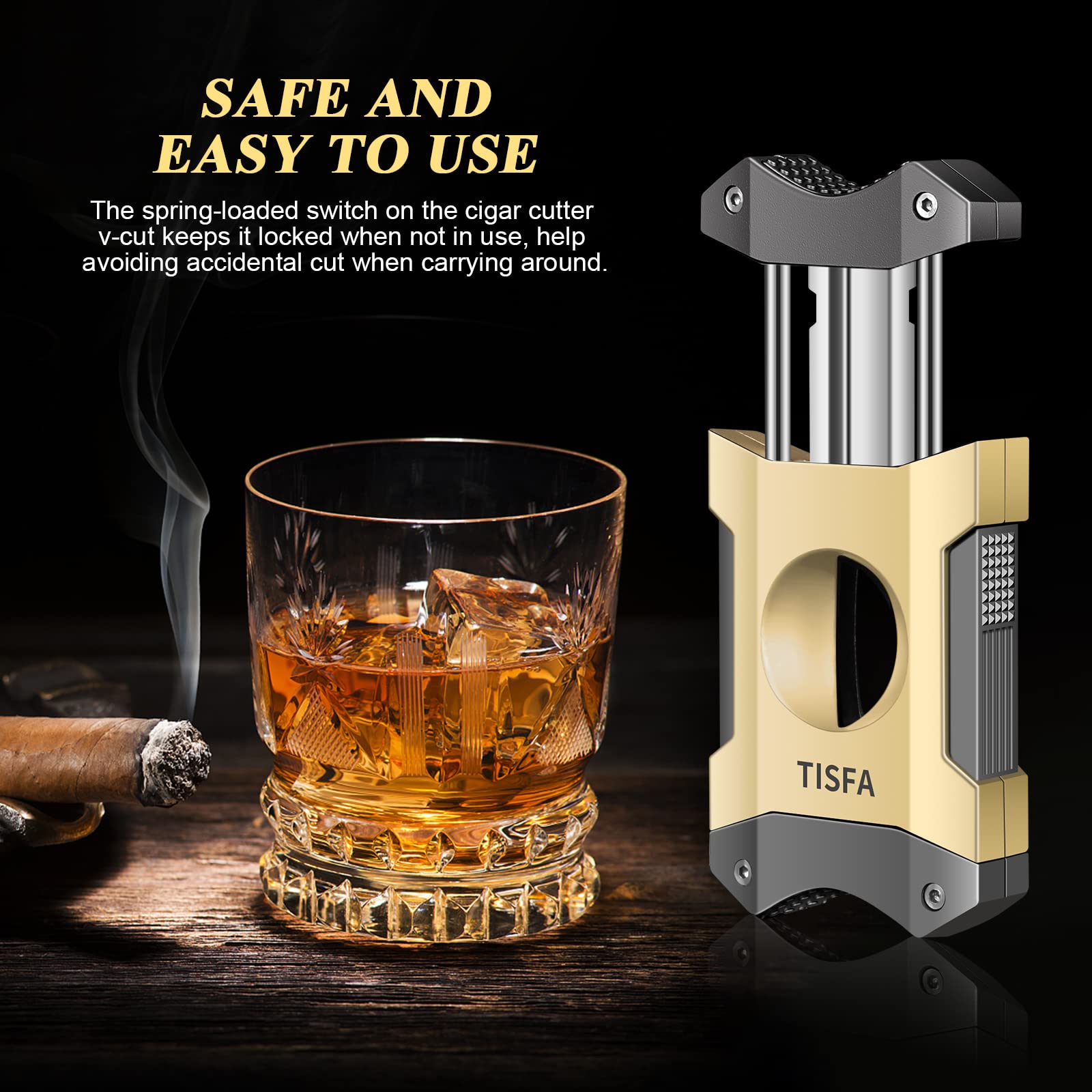 Snapklik.com : TISFA Cigar Cutter V-Cut, Stainless Steel Guillotine ...