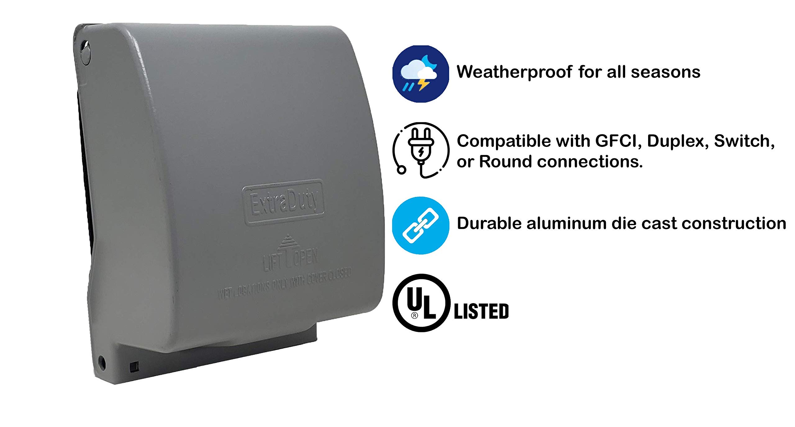 Snapklik.com : Sealproof 2-Gang Metal Weatherproof Lockable While In ...