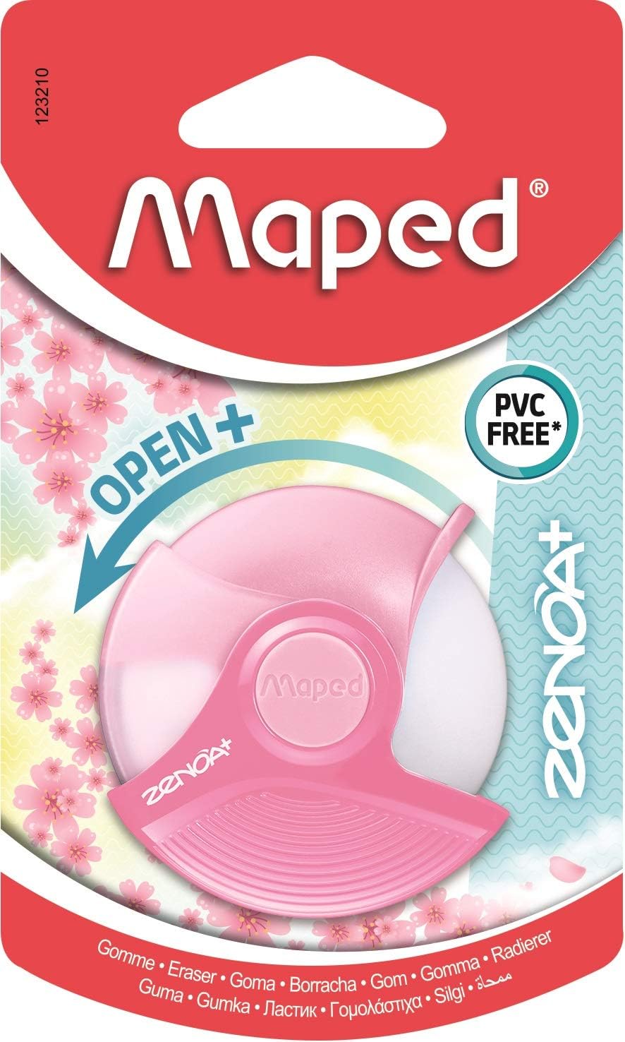 Maped - Zenoa Plus Eraser - Round White Eraser with Protective Case 180 ...