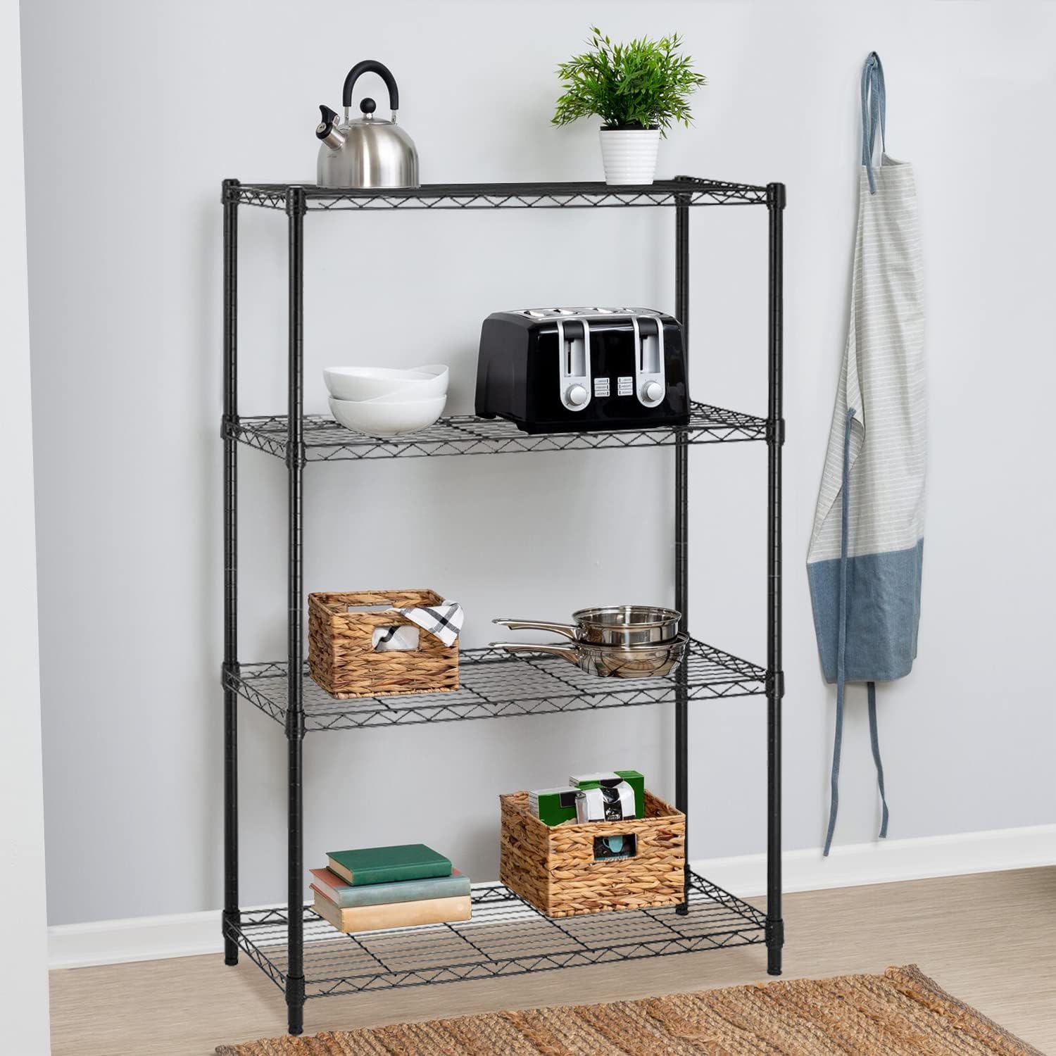 Amazon.com: BLKMTY 4-Tier Storage Shelves Wire Rack Metal Shelving Unit ...