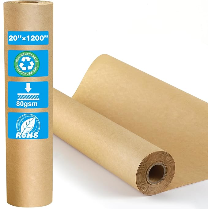 Amazon.com: Brown Kraft Paper Roll- GLAMFIELDS 20" x 1,200" (100 ...