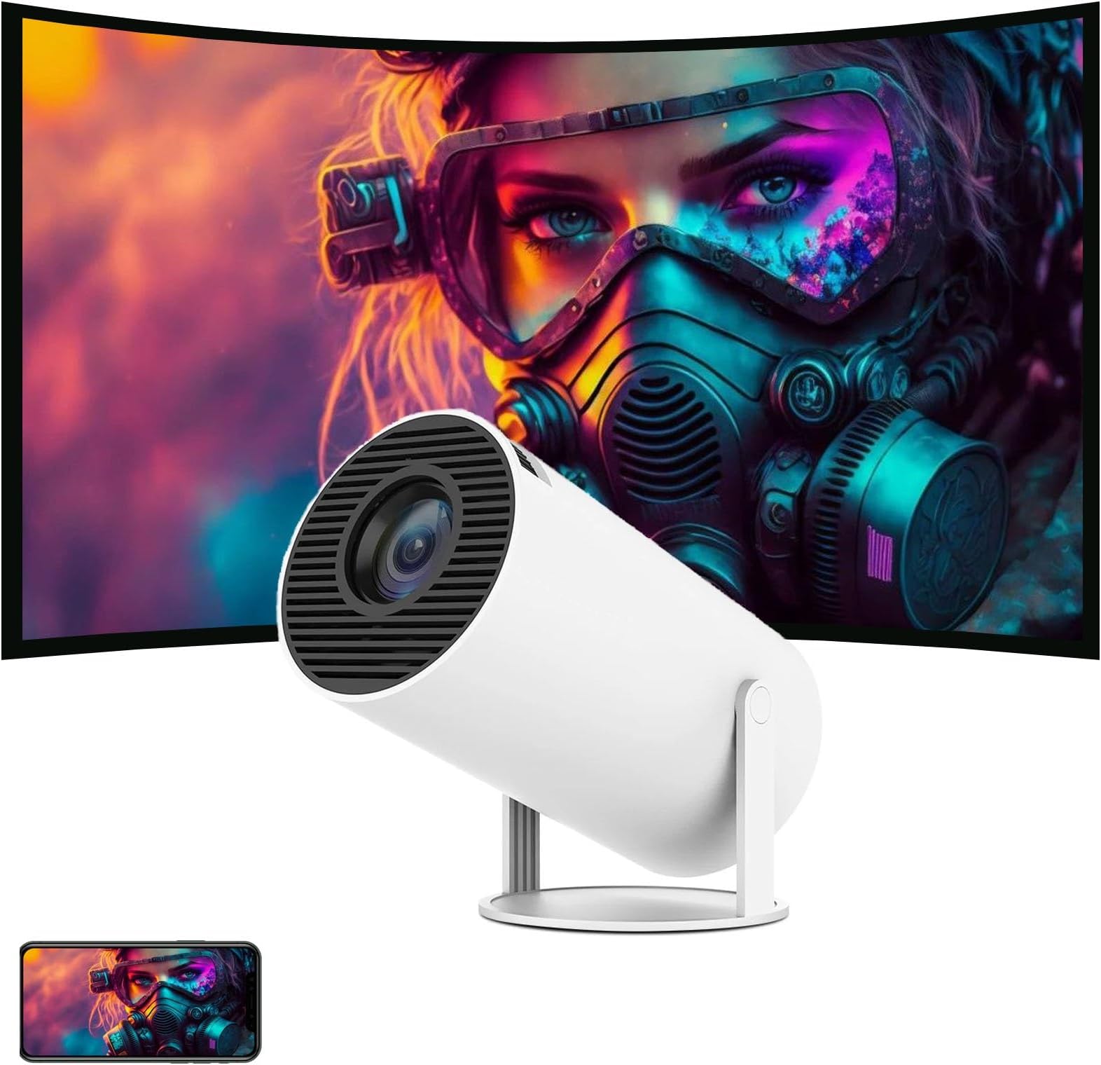 Amazon.com: Mini Projector, 1080p Portable Projector, 4K/200 ANSI Smart ...