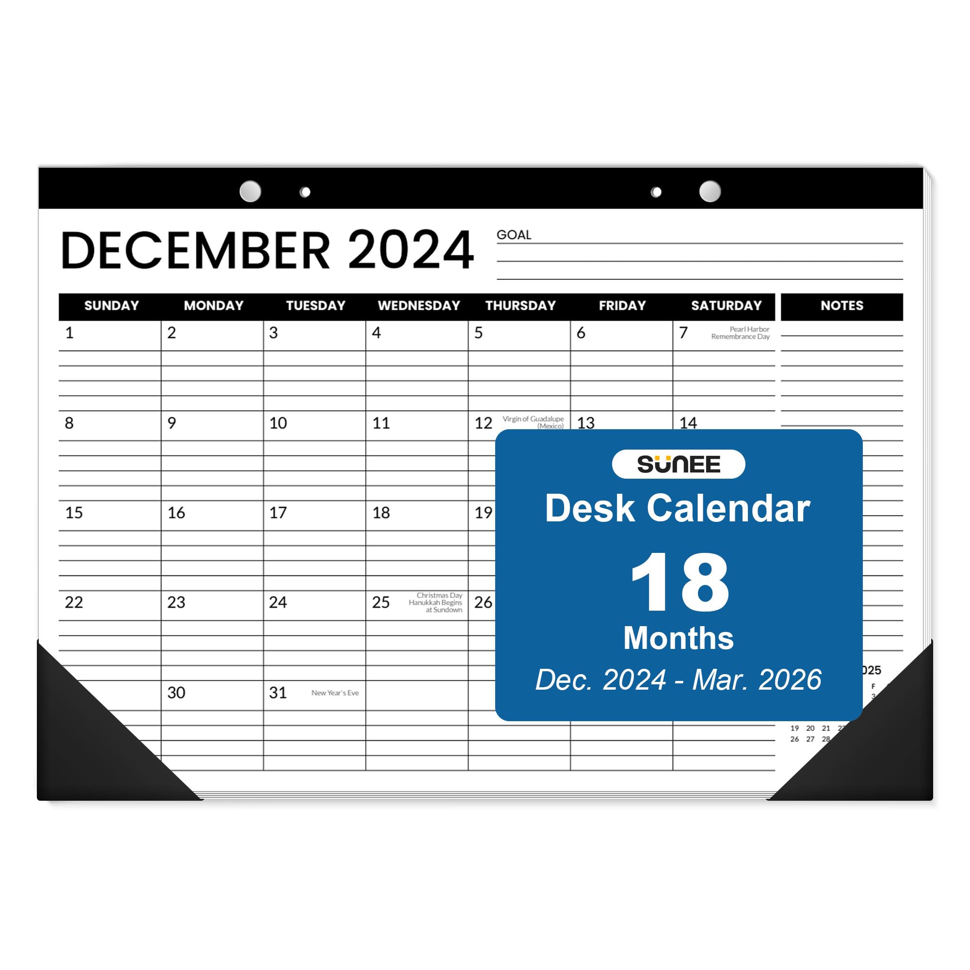 Snapklik.com : SUNEE 2024-2026 Desk Calendar 17x12, 18 Months, Oct ...