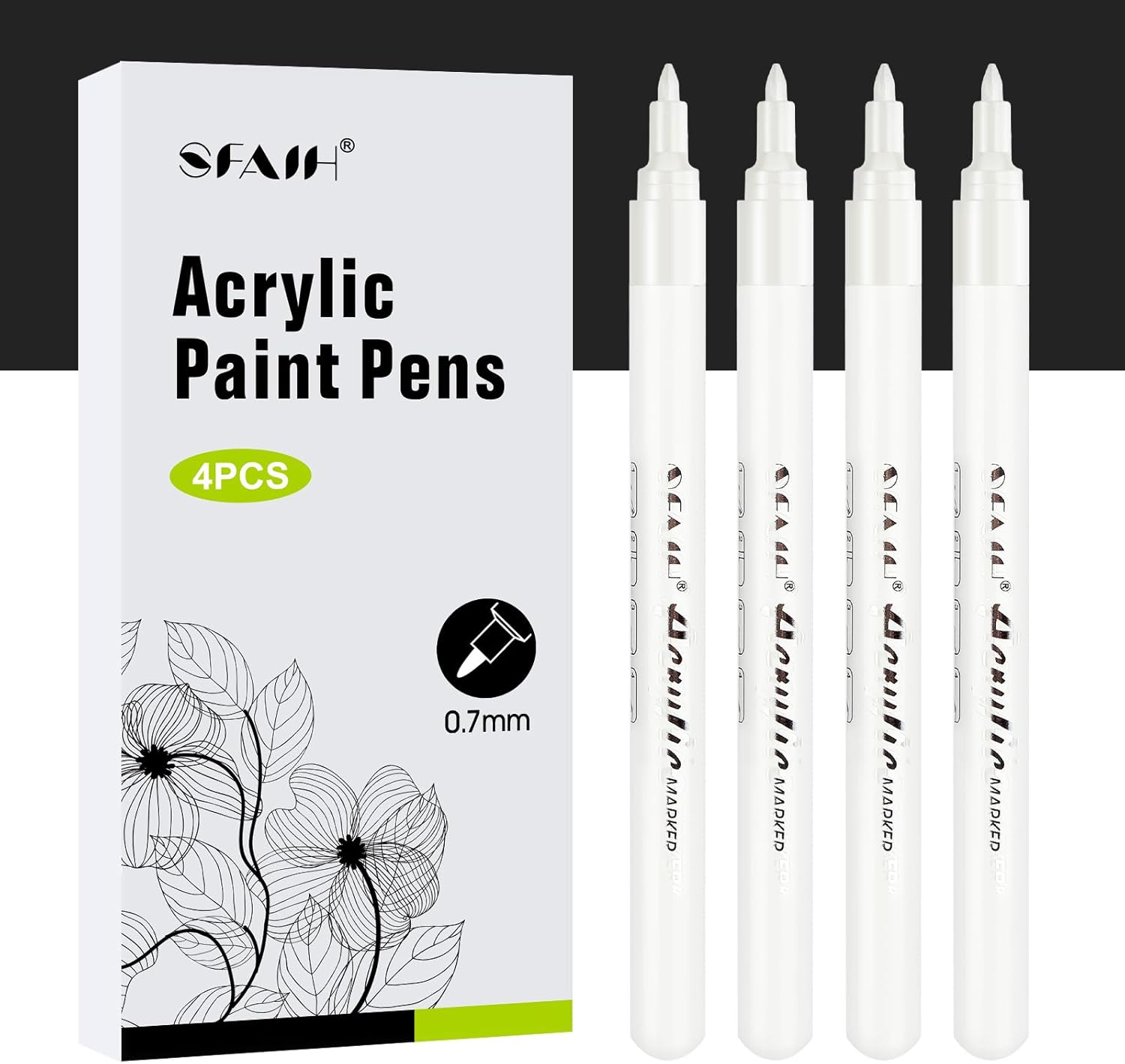 Amazon.com: SFAIH White Paint Markers Pens - 4 Pack 0.7MM Fine Tip ...
