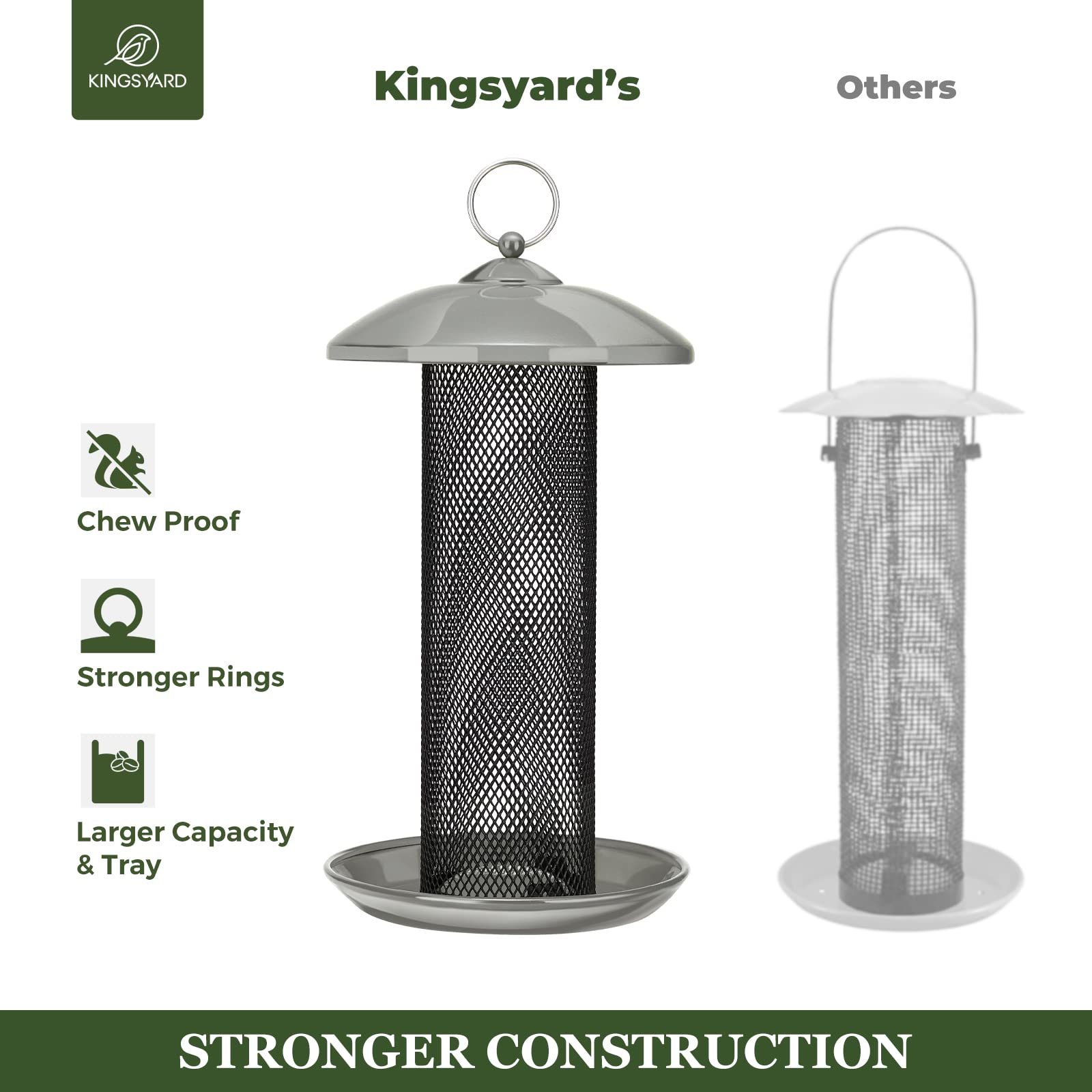 Snapklik.com : Kingsyard Metal Mesh Tube Bird Feeders For Outdoor ...