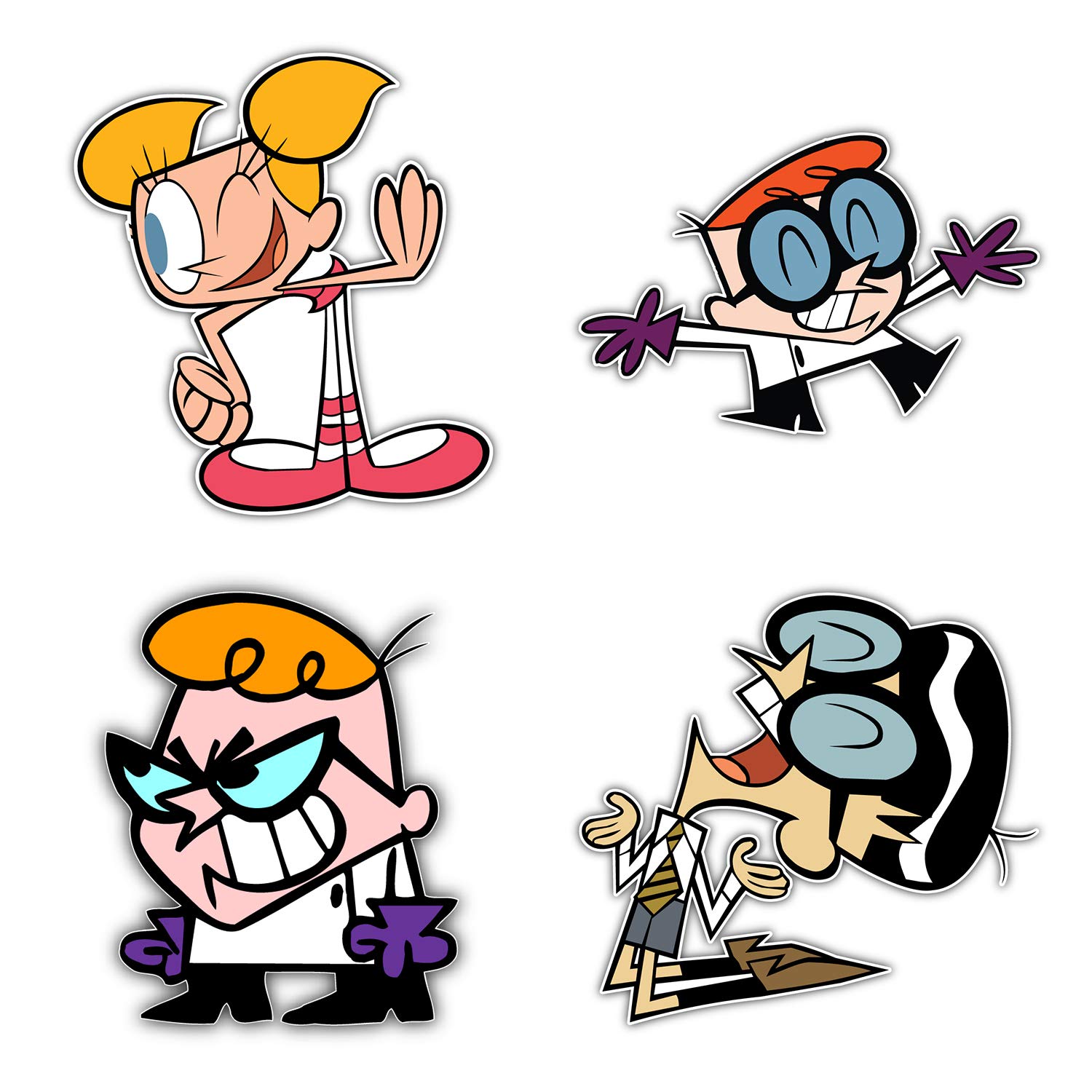 Buy Dexter's Laboratory Cartoon Graphics Bumper Sticker Decal - Set of ...