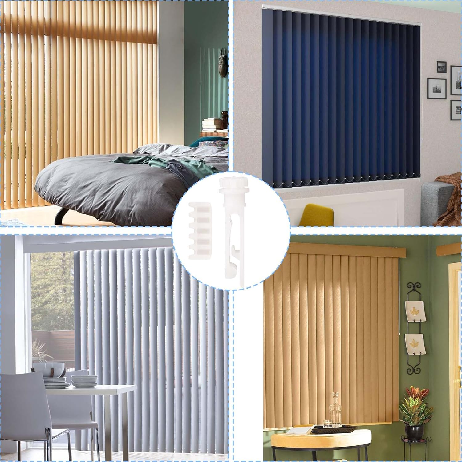 24 Pcs Vertical Window Blind Repair Carrier with Stem for Vanes Carrier ...