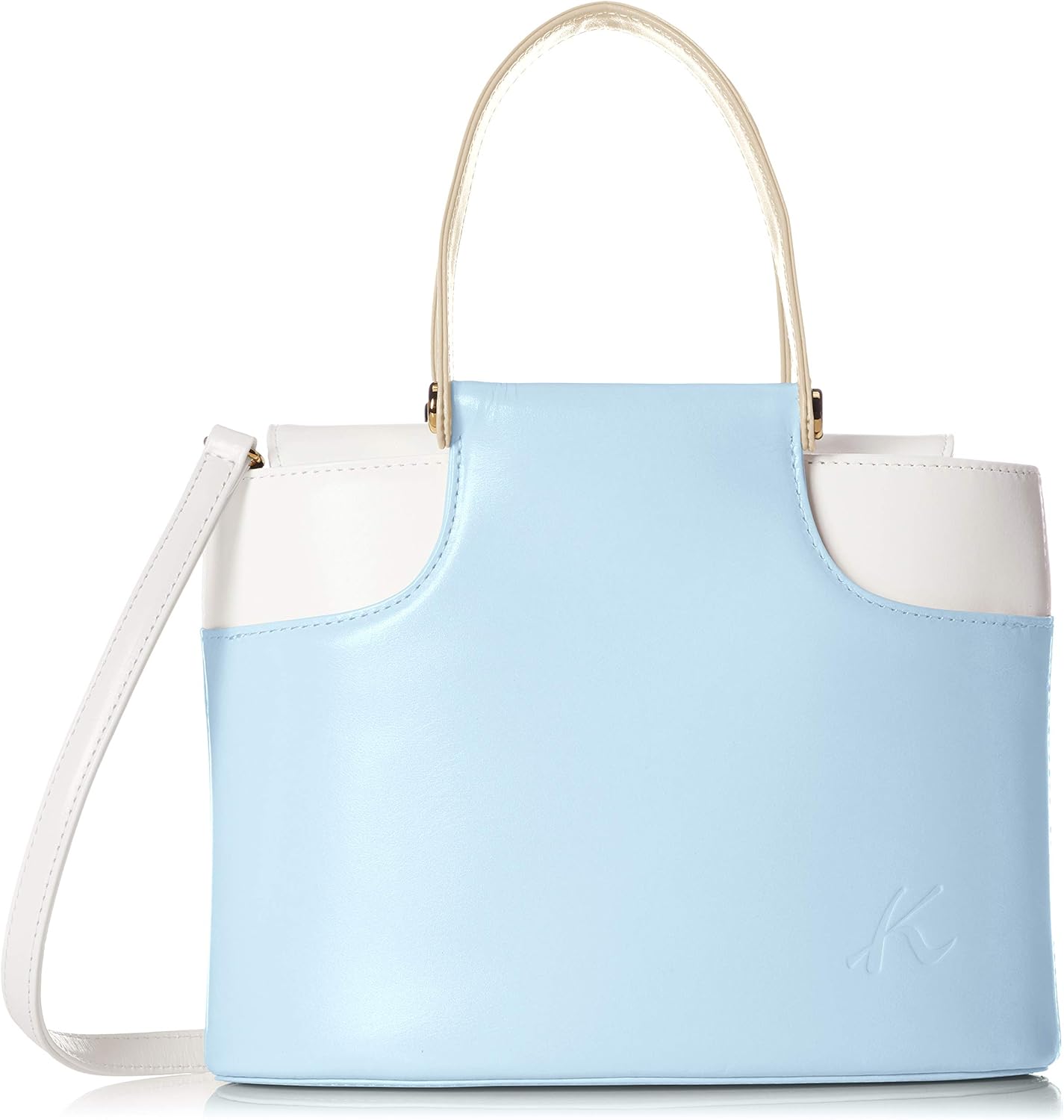 Kitamura Y-1154 Small 2-Way Bag, Ice Blue/Combi, Blue 21001: Handbags ...