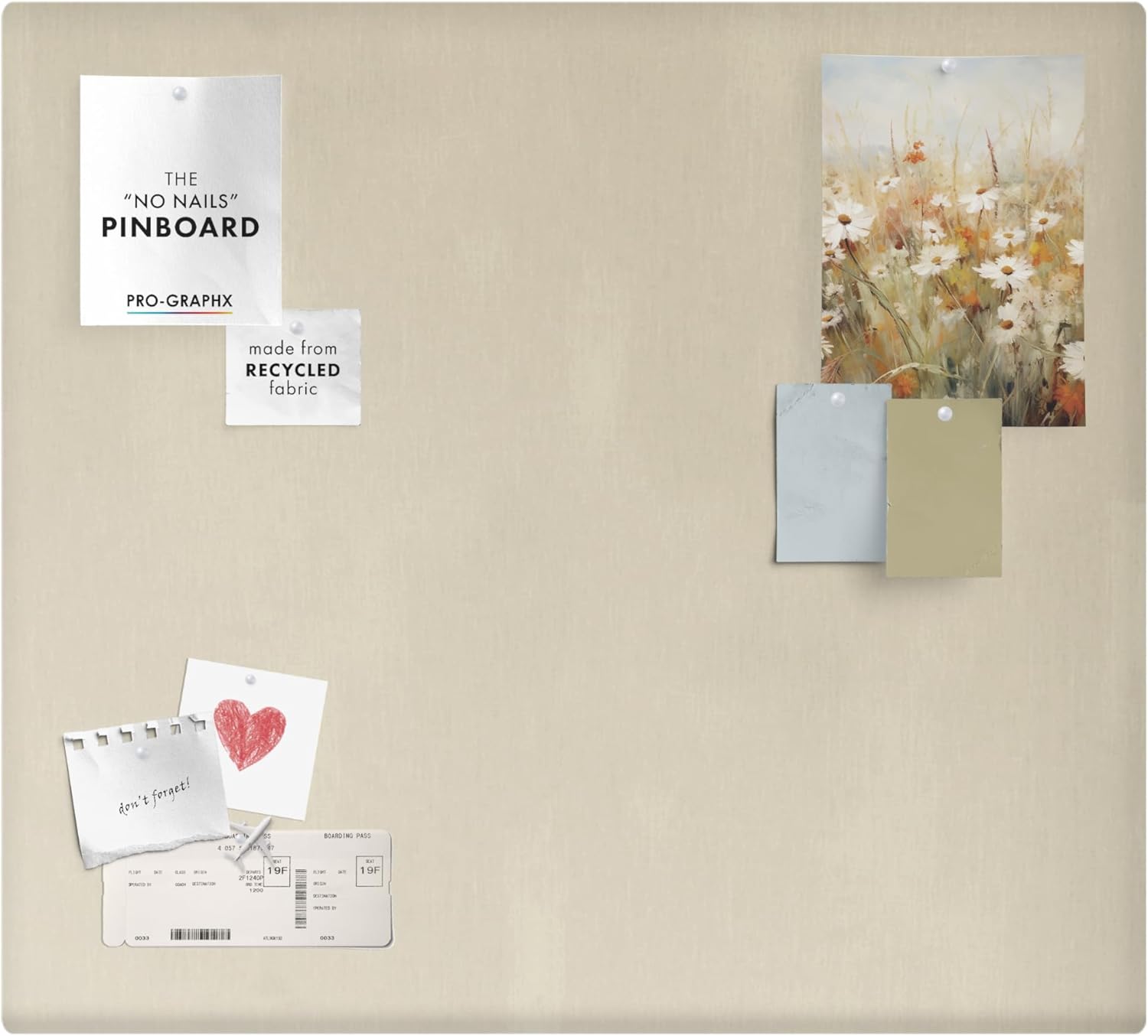 Amazon.com : Fabric Bulletin Board Pinboard for Walls Thick & Stylish ...