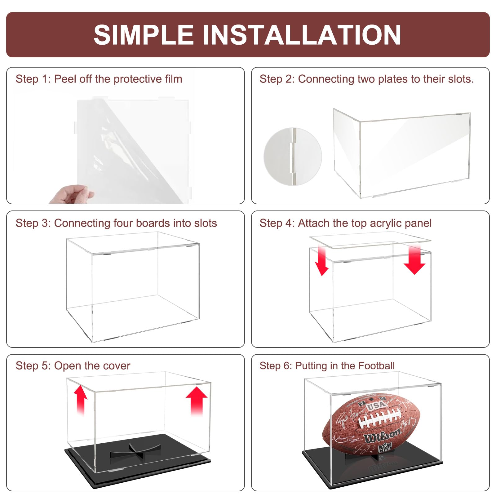 Snapklik.com : Football Display Case:Clear Acrylic Football Display ...