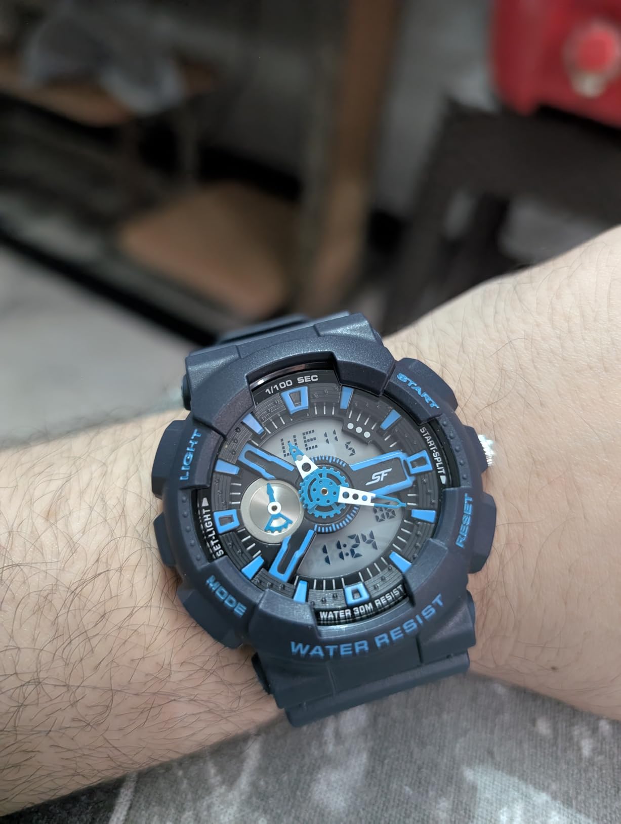 SF Dreamer Series Quartz Digital Analog Digital Blue Plastic Strap for ...