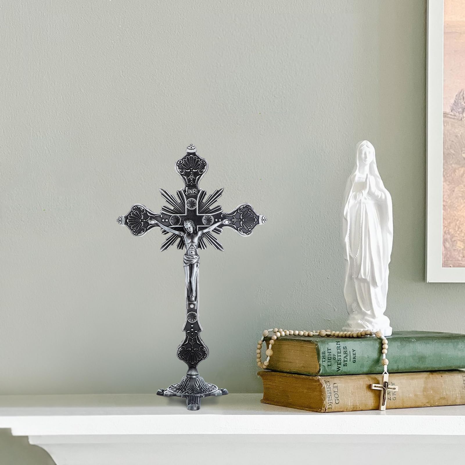 Snapklik.com : 9 Inch Metal Crucifix Catholic Decor Detachable Standing ...