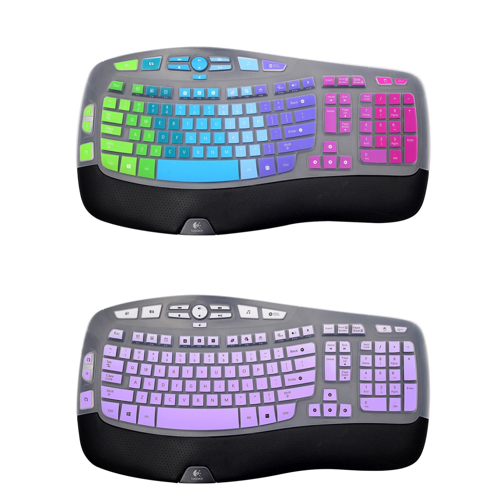 Amazon.com: 1 Pcs Rainbow Keyboard Cover and Gradient Purple Keyboard ...