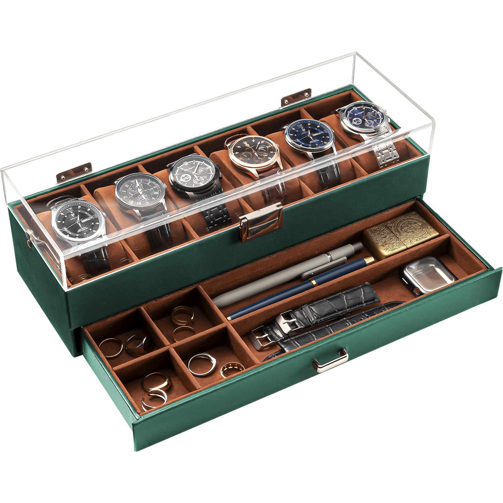Amazon.com: ProCase Watch Case for Men, 6 Slot Watch Display Case With ...