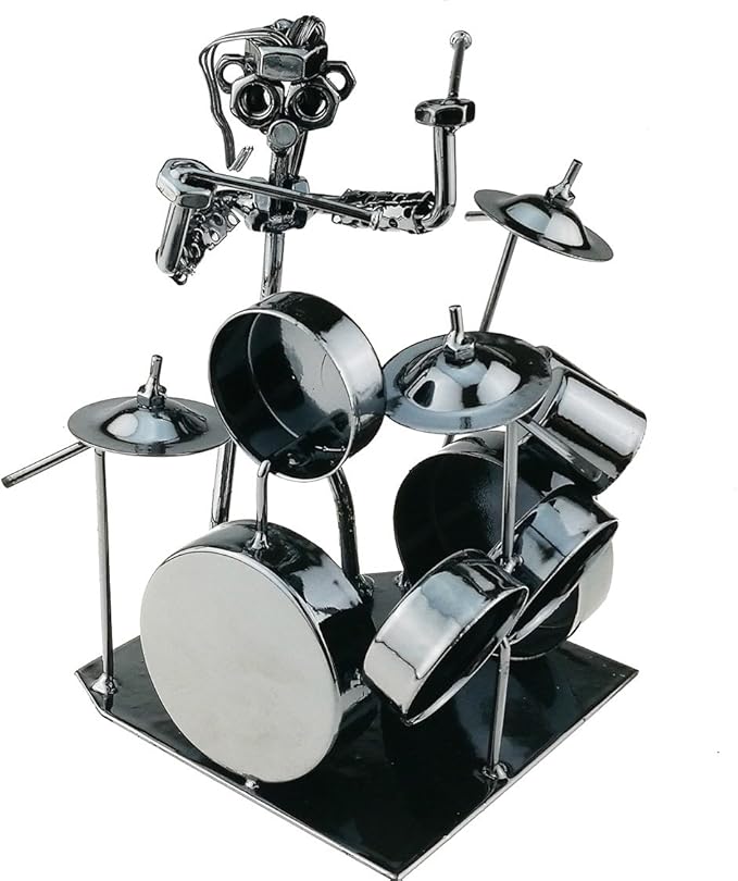 Amazon.com: Winterworm Modern Musician Drummer Band Metal Statues ...