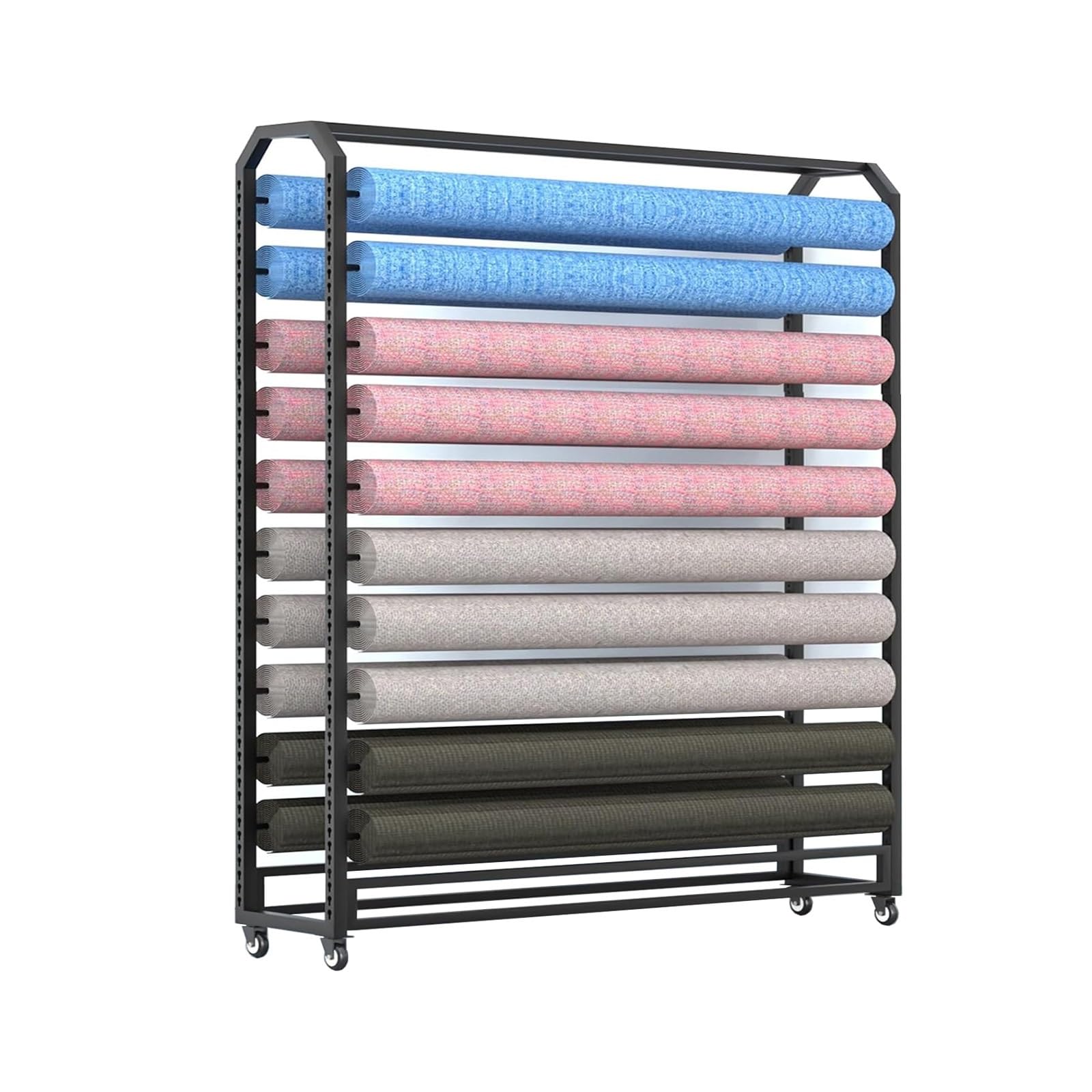 Mobile Fabric Organizer Heavy Duty Fabric Display Rack With Wheels - 14 ...