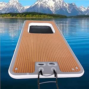 Amazon.com: Inflatable Water Dock, Portable Island Floating Mat ...