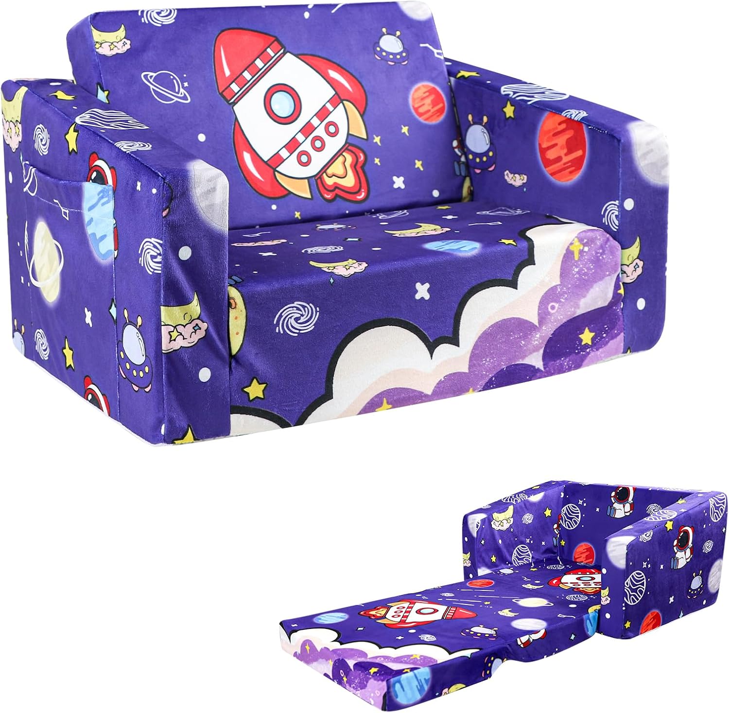 Amazon.com: GFU Kids Sofa, 2-in-1 Toddler Chair for Boys, Soft Kids ...