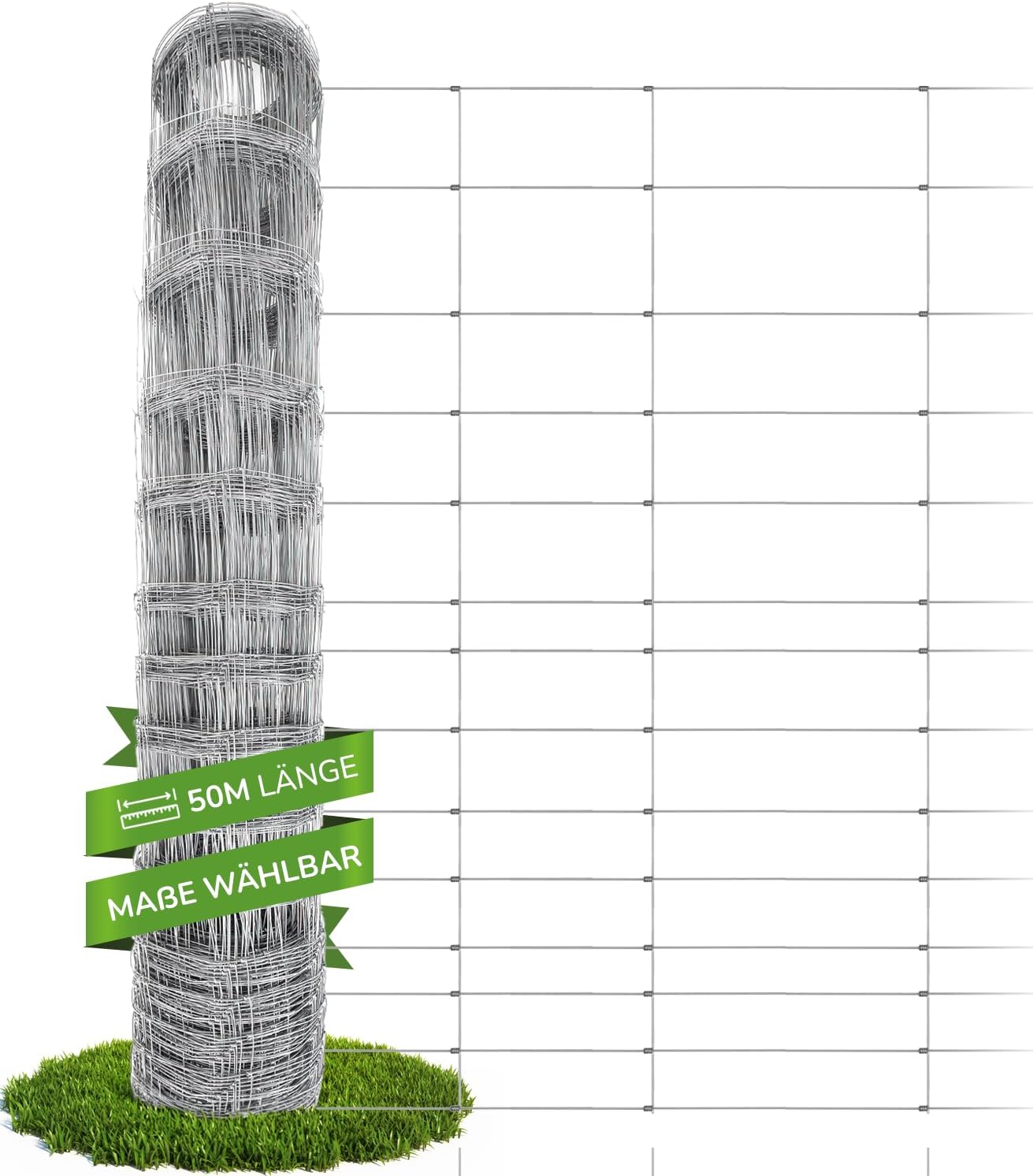 Praktischer Wildzaun 50m von Aquagart 150/12/30 I Knotengitter Zaun ...