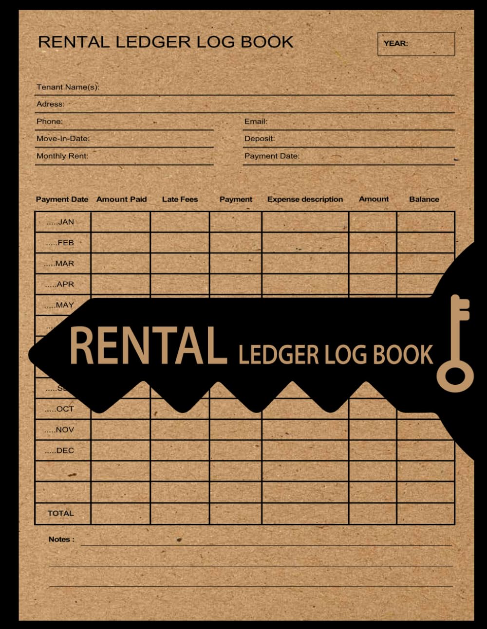Amazon.com: Rental Ledger Log Book: Record And Track Your Rent Payment ...
