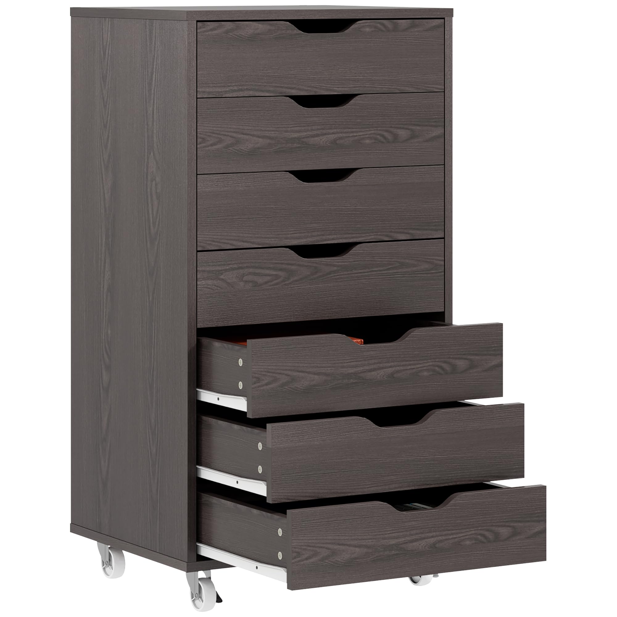 Vinsetto Vertical Filing Cabinet, 7-Drawer File Cabinet, Mobile Office ...