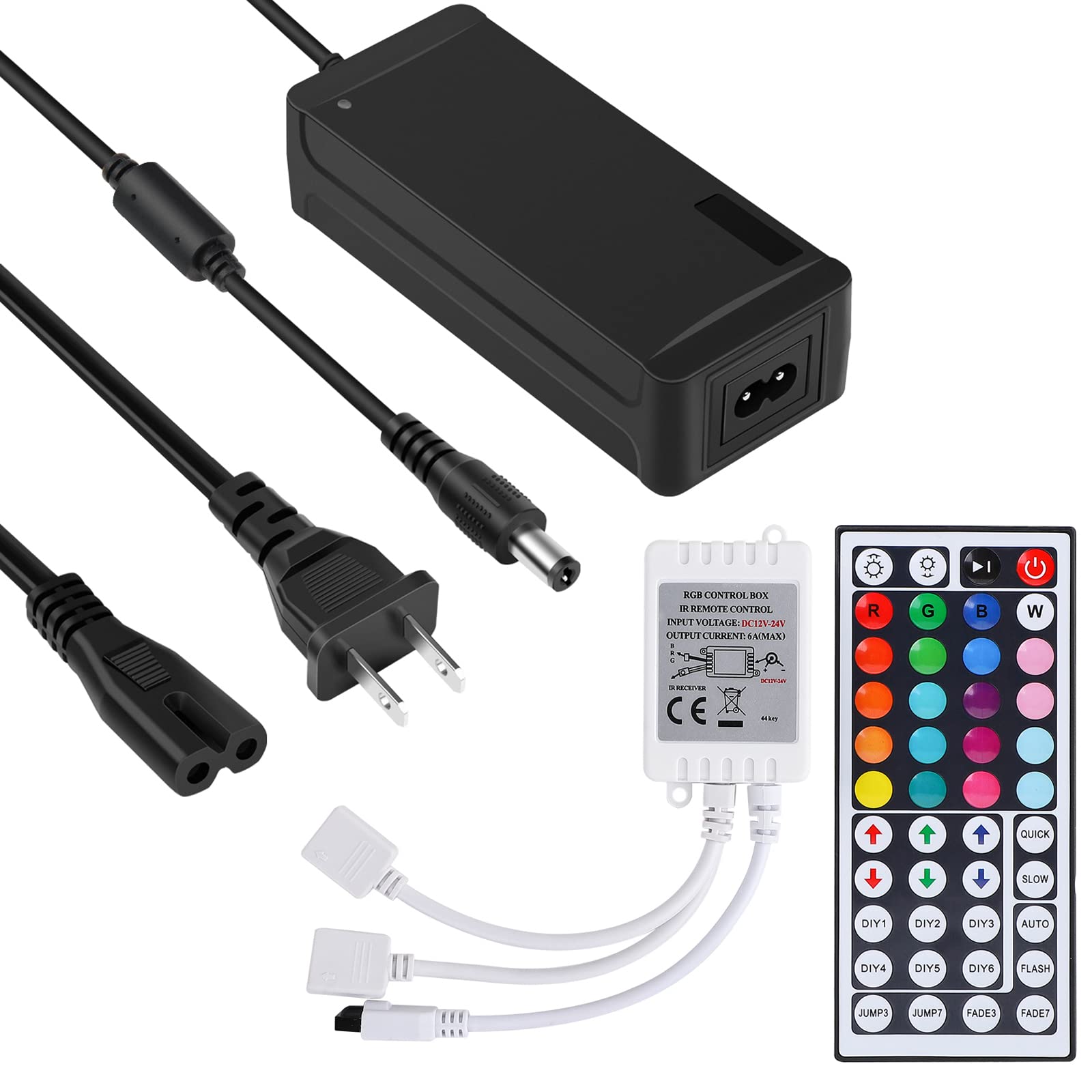 Amazon.com: SUPERNIGHT RGB Light Strip Remote Controller and AC 100 ...