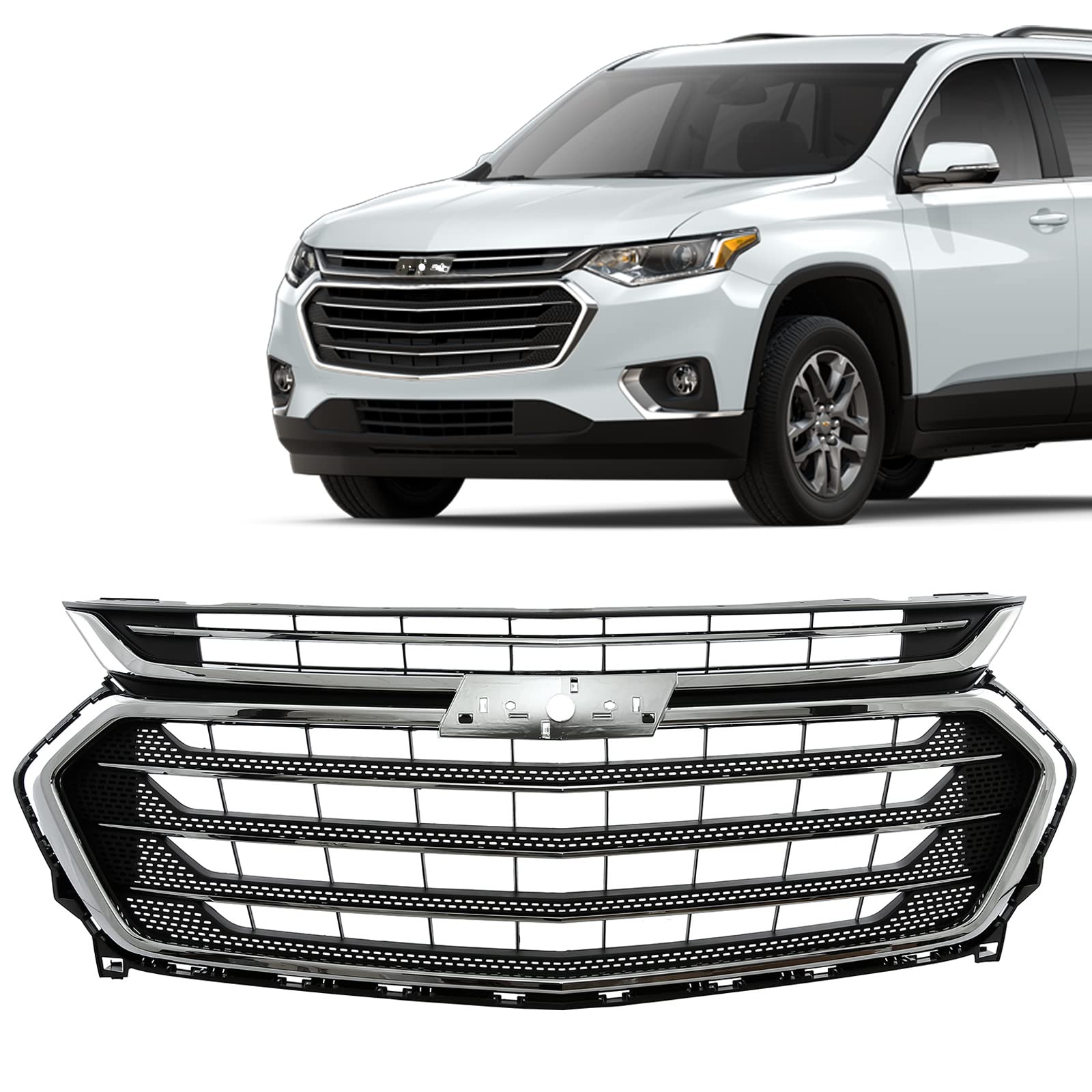 Amazon.com: Partzer Front Bumper Upper Grille Assembly Chrome 84344487 ...