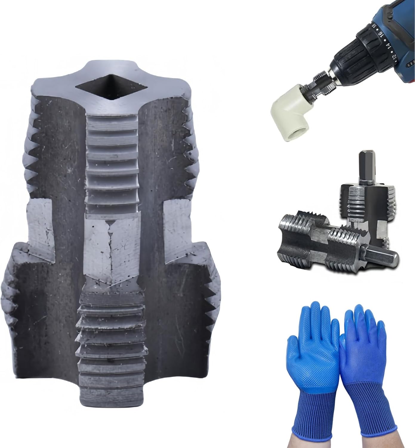 Amazon.com: Electric Drill Compatible PVC Pipe Threader Kit with ...